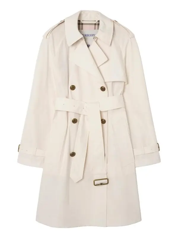 Burberry Mid-length Belgravia Trench Coat - Seashell White