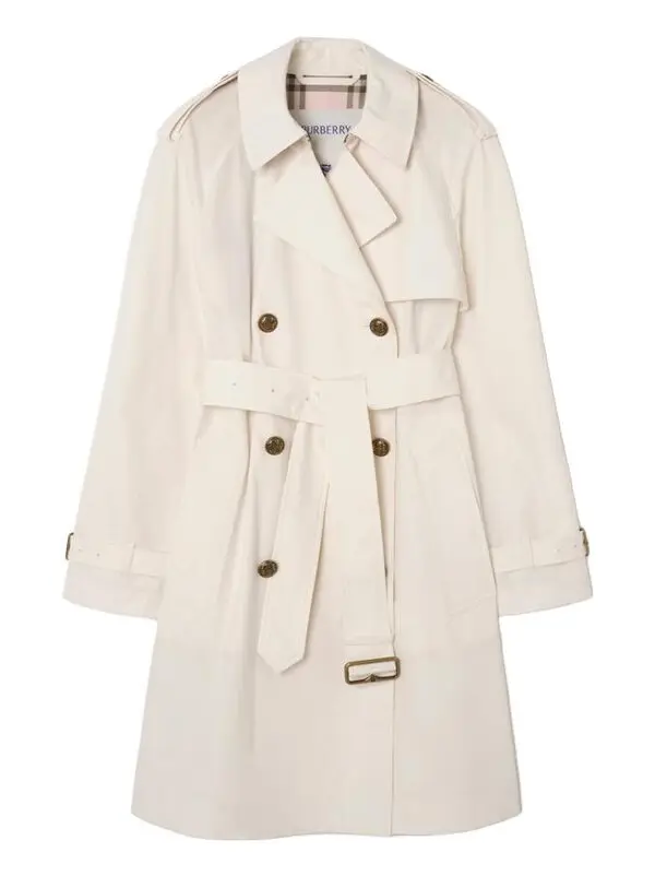 Burberry Mid-length Belgravia Trench Coat - Seashell White