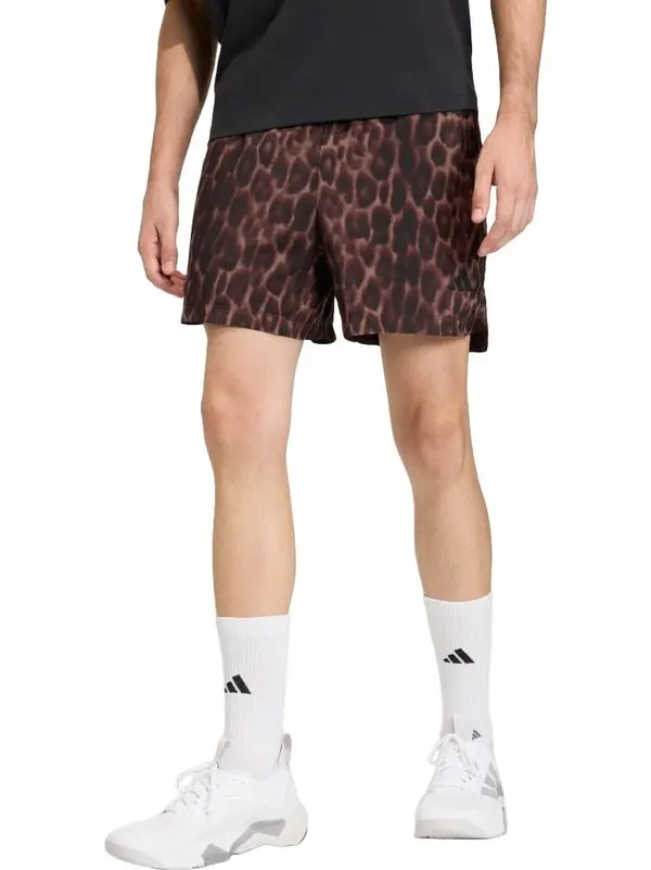 Adidas Printed Training Shorts - Earth Strata / Shadow Brown / Black