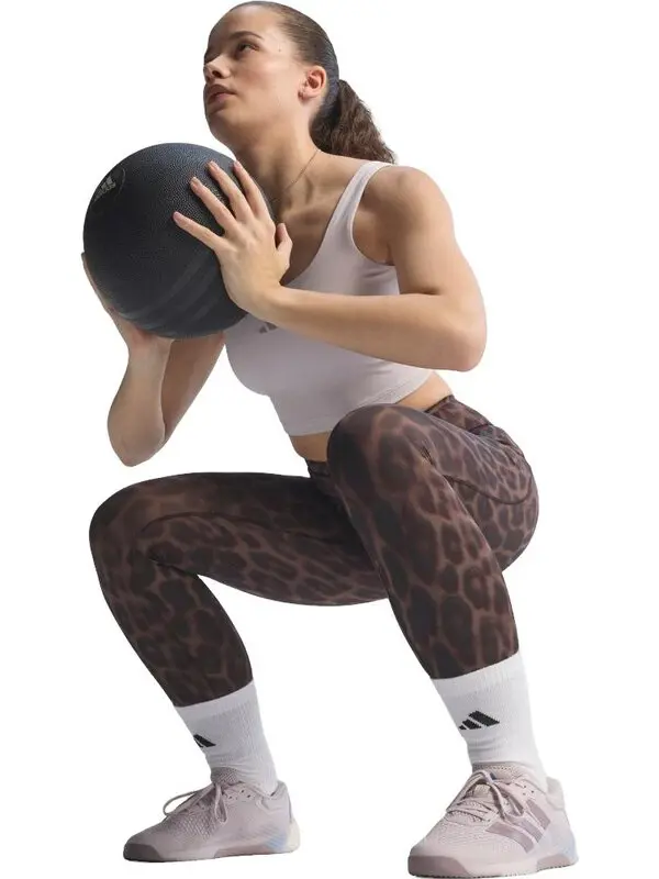 Adidas Optimé Leopard 7/8 Leggings - Black / Earth Strata