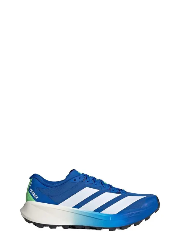 Adidas Terrex Agravic 4 Trail Athletic Shoes - Blue / Cloud White / Lime Burst