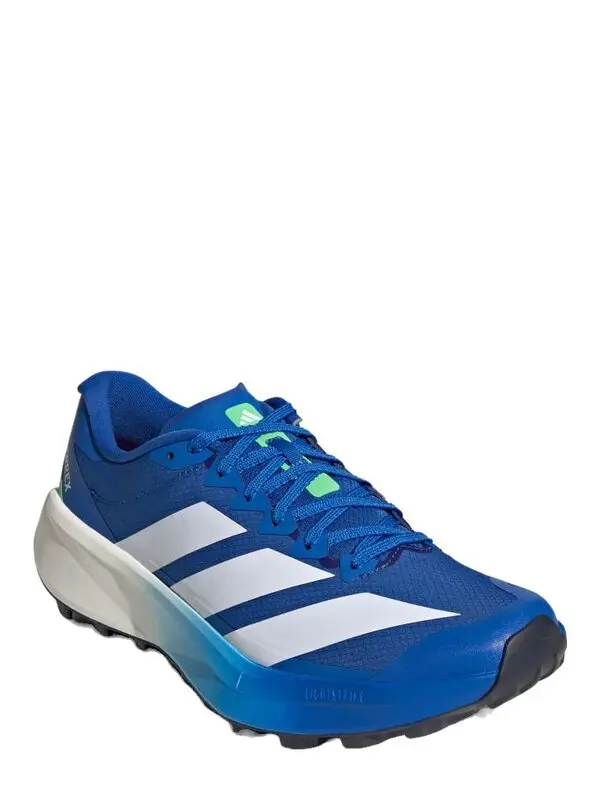 Adidas Terrex Agravic 4 Trail Running Shoes - Blue / Cloud White / Lime Burst