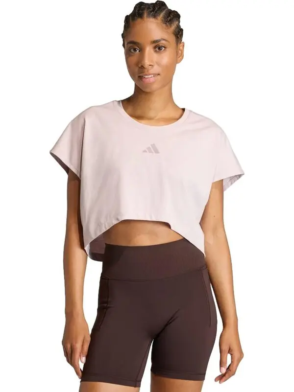 Adidas Power Workout Cropped Boxy 3-stripes Tank - Ice Purple