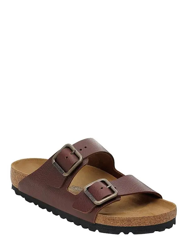 BIRKENSTOCK Arizona Slide Sandals - Brown Leather
