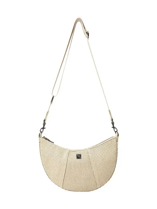 THINK ROYLN Flirt Raffia Shoulder Bag - Cream Web