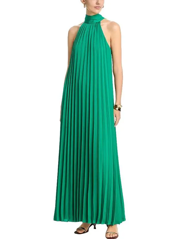 UNGARO Beverly Pleated Dress - Peacock