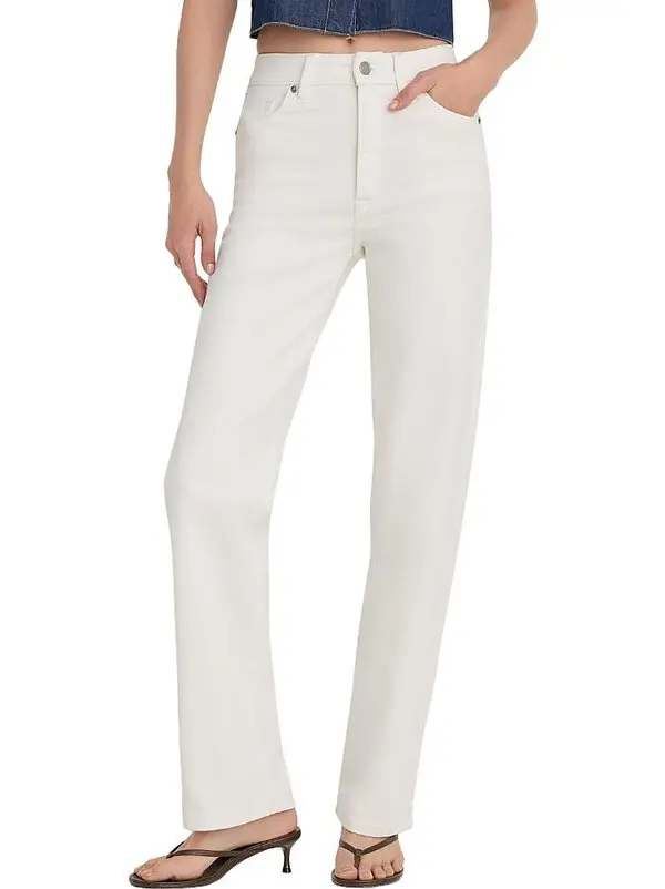 Good American Good High Rise True Straight Jeans - White