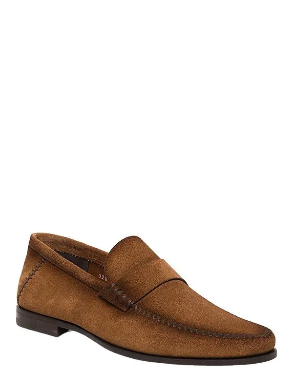 Santoni Slip On Loafers - Brown Suede
