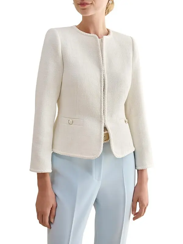 HOBBS LONDON Otillia Tweed Jacket - Ivory