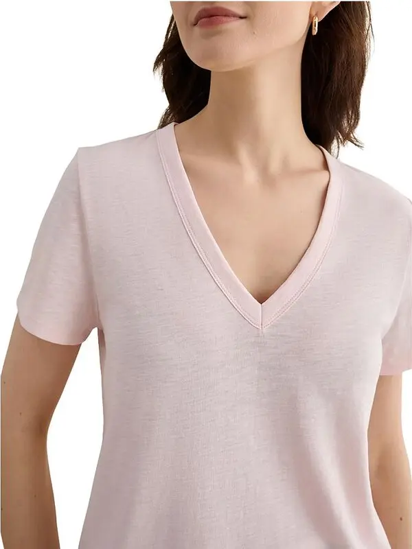 HOBBS LONDON Arianna V-neck Tee - Pale Pink