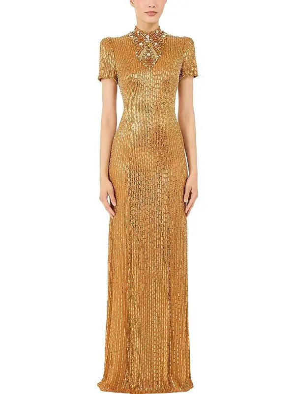Jenny Packham Embellished Maxi Gown - Amber