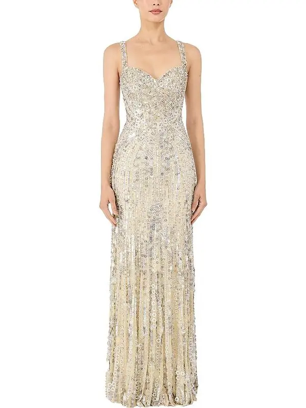 Jenny Packham Da Vinci Sequin-embellished Gown - Parchment