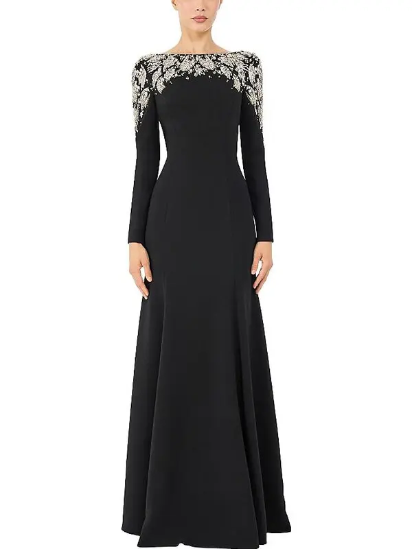 Jenny Packham Kelly Embellished Maxi Dress - Liquorice