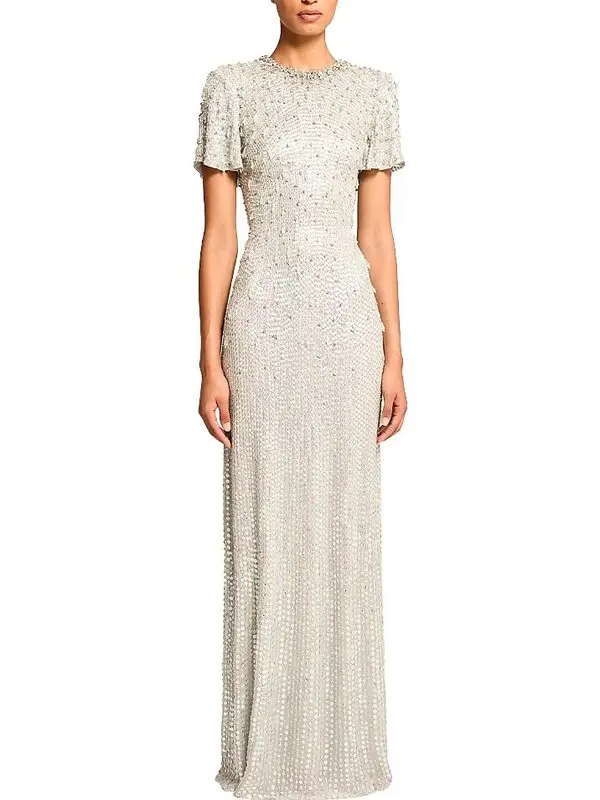 Jenny Packham Serenity Sequin-embellished Gown - Ammonite
