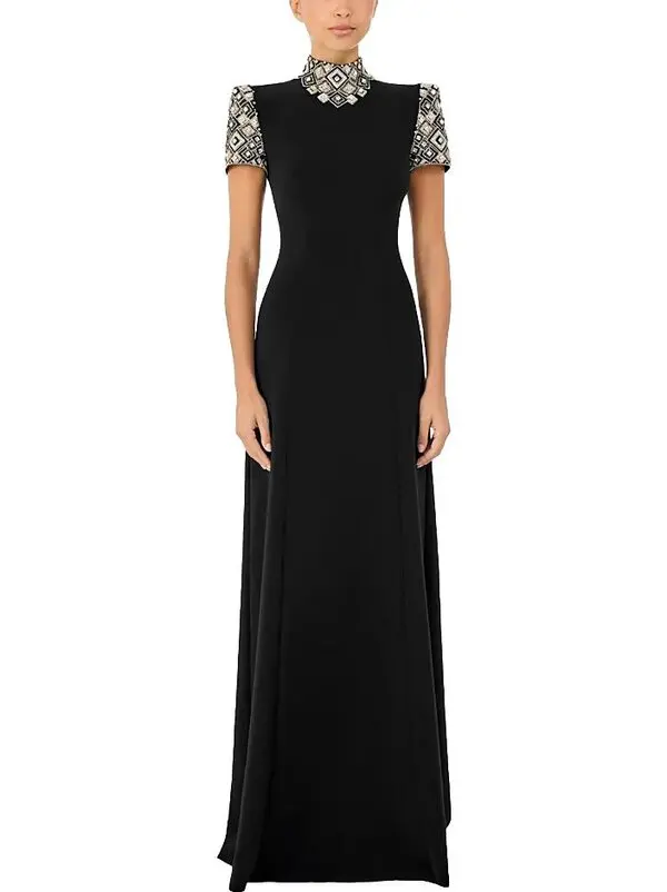 Jenny Packham Embellished Maxi Dress - Liquorice