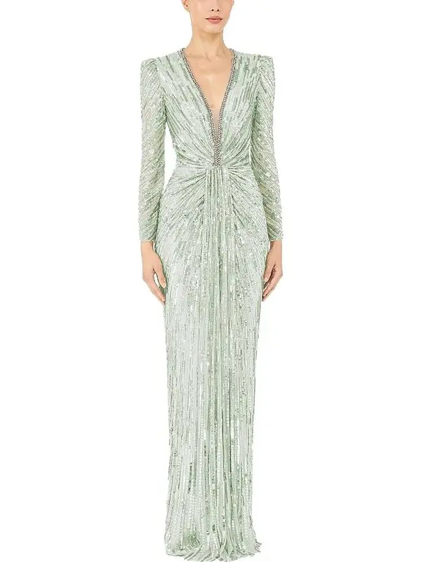 Jenny Packham Darcy Sequin-embellished Gown - Eau Du Nil