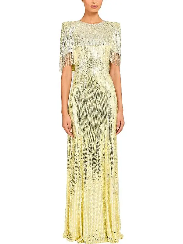 Jenny Packham Blake Sequin-embellished Maxi Dress - Sea Horse