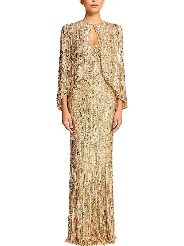 Jenny Packham Sequin-embellished Maxi Dress - Illusion