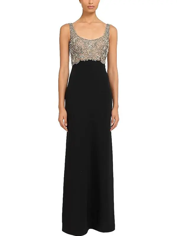 Jenny Packham Reverie Embellished Maxi Dress - Liquorice - Illusion
