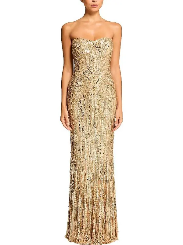 Jenny Packham Sequin-embellished Strapless Gown - Illusion