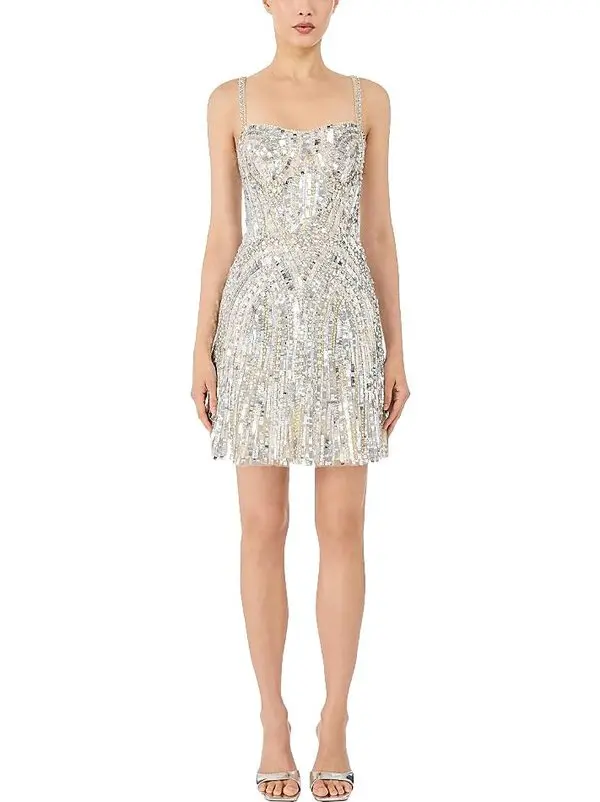 Jenny Packham Rebecca Sequin-embellished Mini Dress - Parchment
