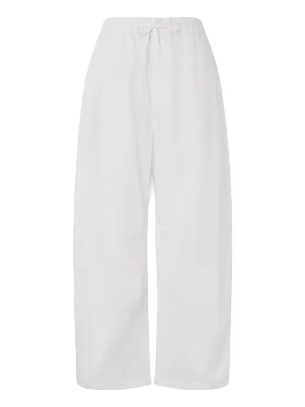 AMOMENTO Cotton Wide-leg Trousers - White