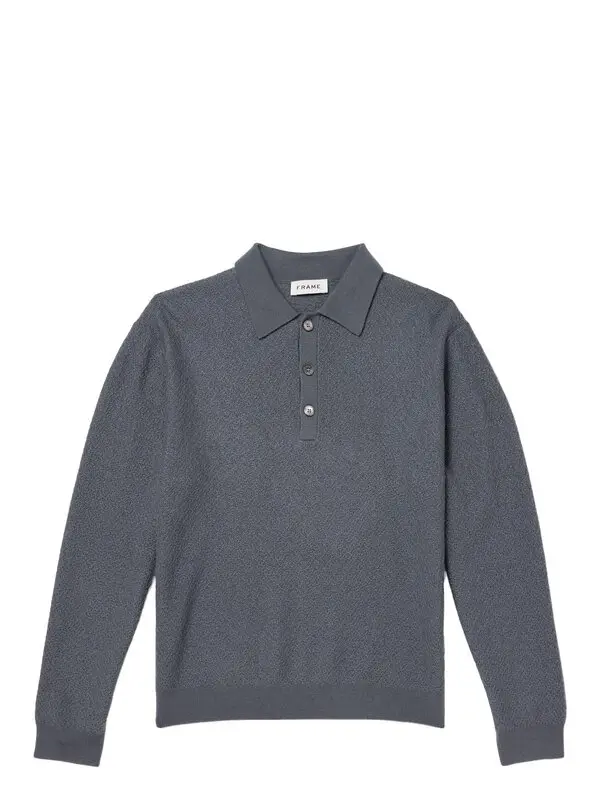 FRAME Wool Polo Sweater - Gray