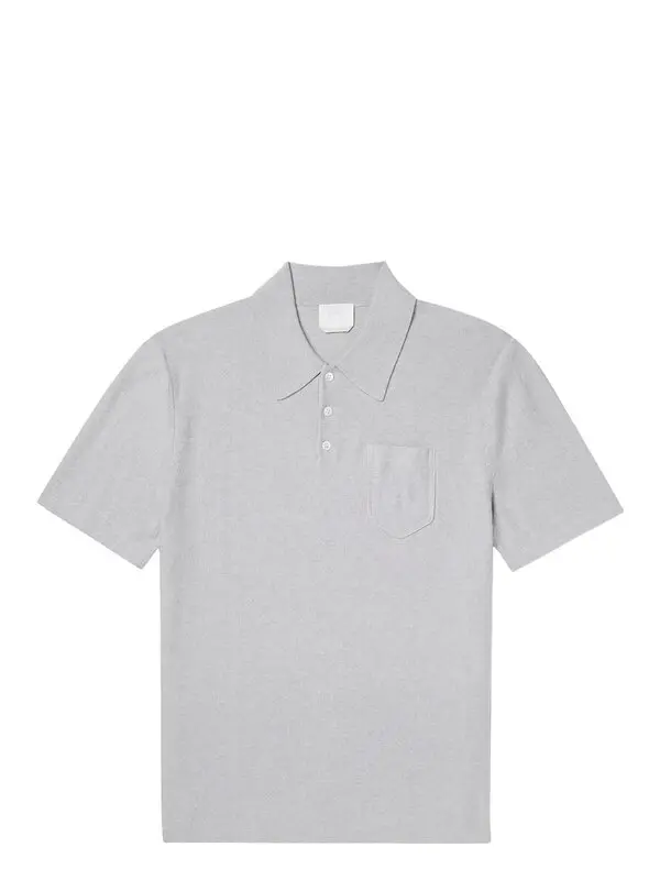 A.p.c. Eliot Cotton And Cashmere-blend Polo Shirt - Gray