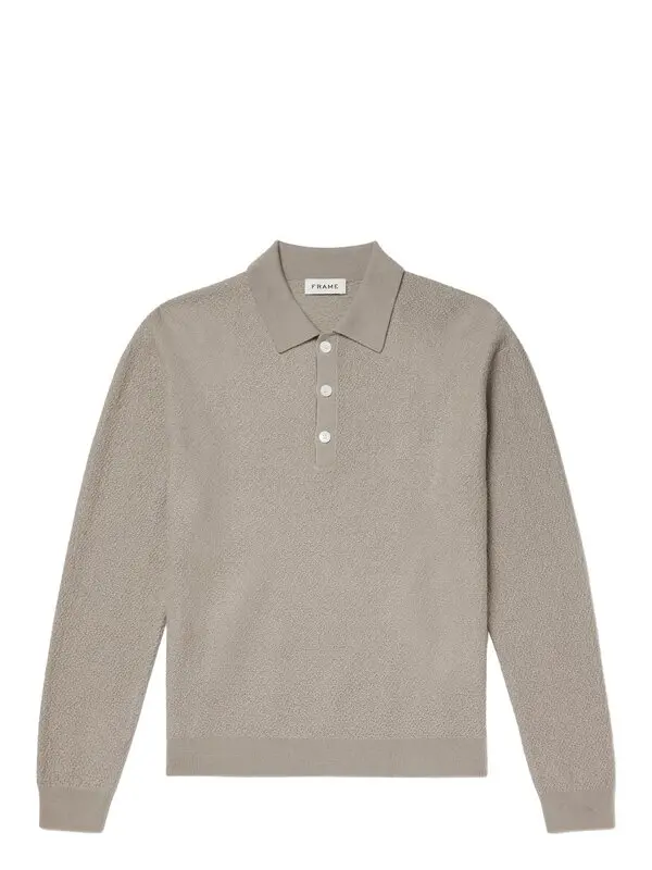 FRAME Wool Polo Sweater - Gray