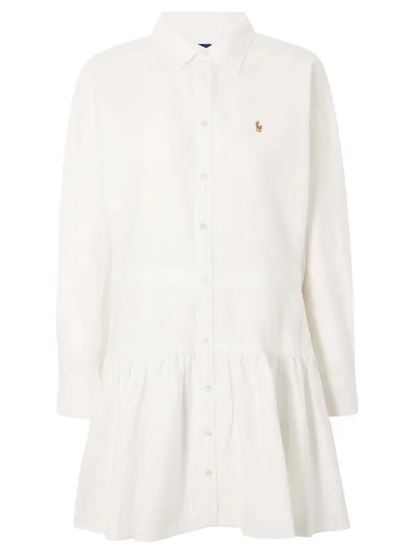 Polo Ralph Lauren Tiered Cotton-poplin Mini Dress - White