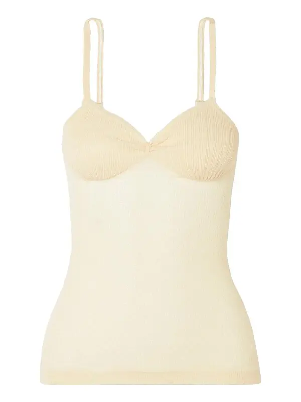 Victoria Beckham Pointelle-knit Cotton-blend Camisole - Pink