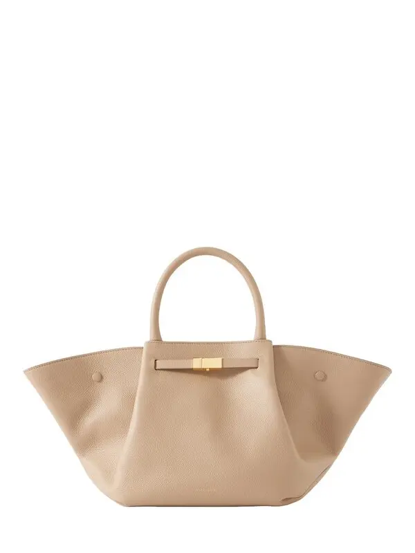 DEMELLIER Midi New York Textured Leather Tote - Neutrals