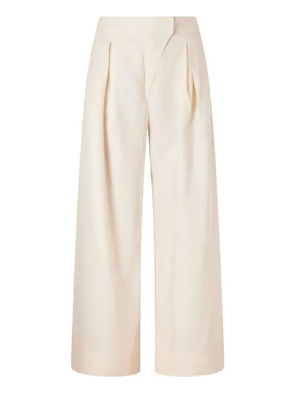 ANDRES OTALORA Hydra Pleated Wide-leg Pants - Neutrals