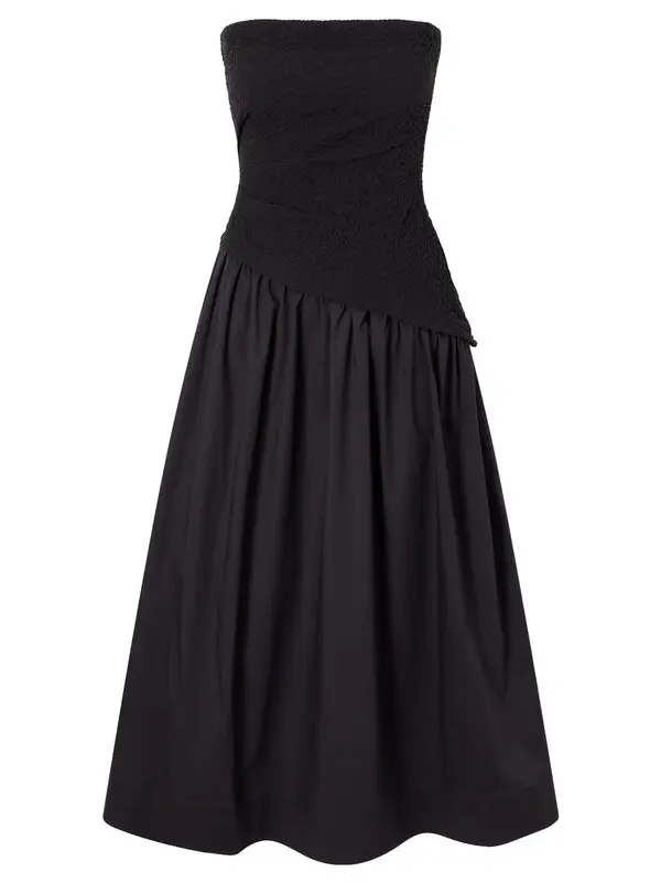 Staud Cotton Nia Midi Dress - Black