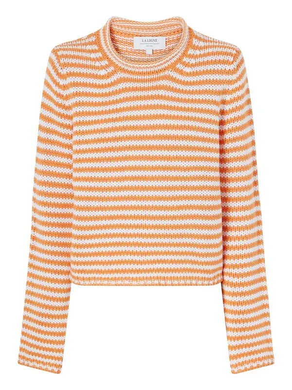 LA LIGNE Mini Marina Striped Cotton Sweater - Orange