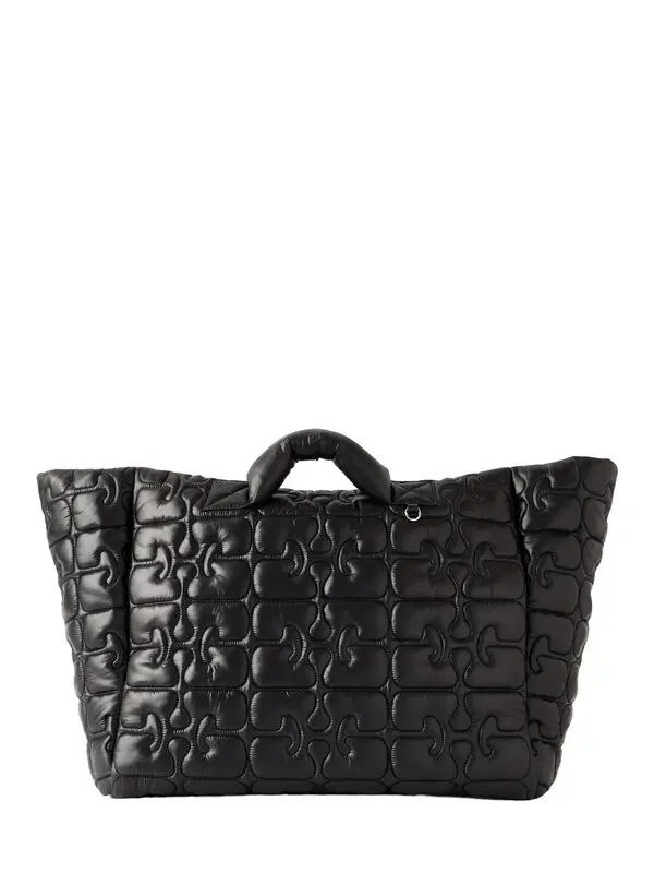 GANNI Re-tech Xxl Quilted Recycled-shell Tote Bag - Black