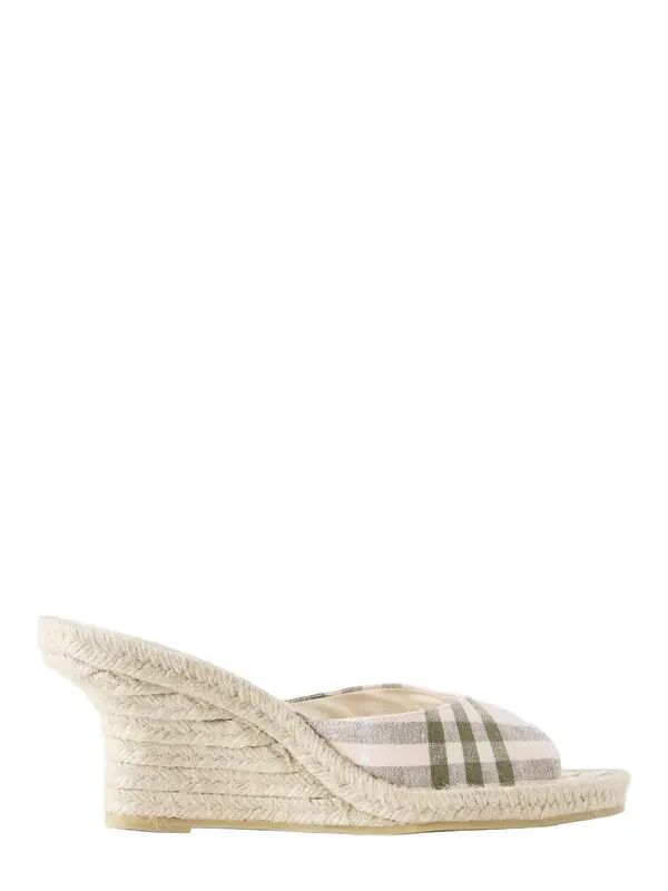 Burberry Lf Mews Check Espadrille Mules - Baby Pink