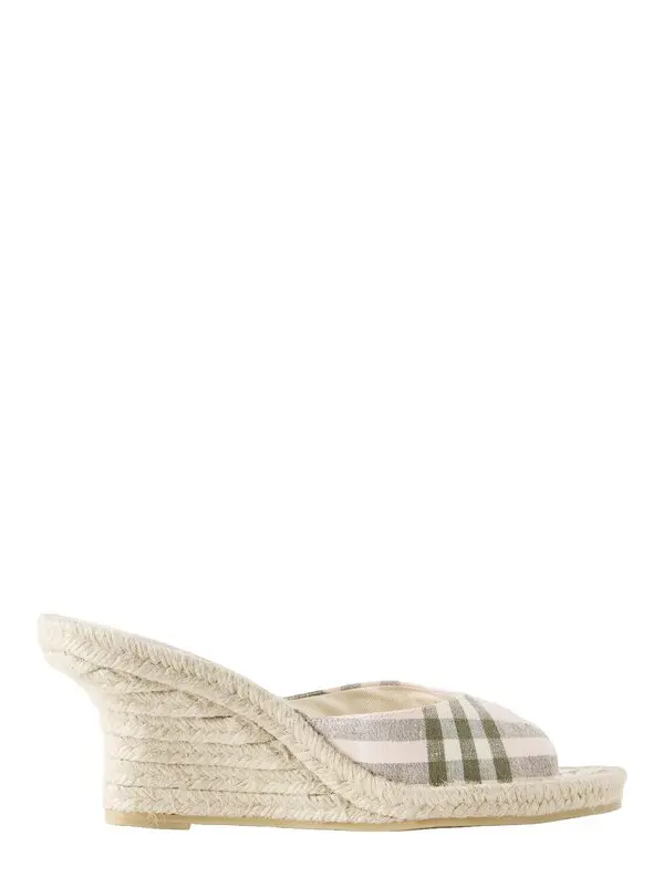 Burberry Lf Mews Check Espadrille Mules - Pink