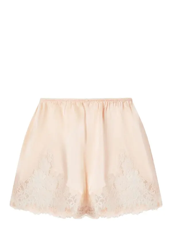 DÔEN Iona Lace-trimmed Silk-satin Shorts - Peach