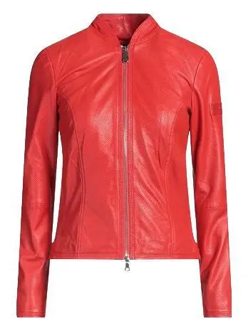 Peuterey Leather Biker Jacket - Red