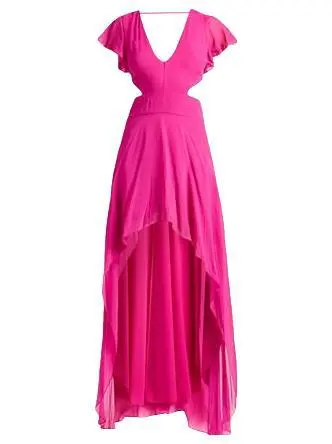 Patrizia Pepe Mini Viscose Dress - Magenta