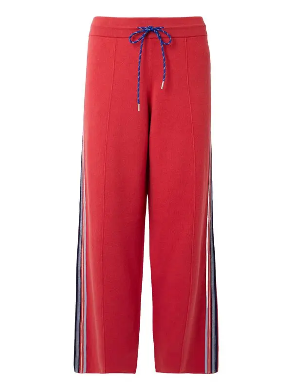 Guest In Residence Striped Cotton-blend Track Pants - Red