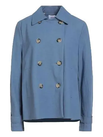 Harris Wharf London Woven Double-breasted Jacket - Blue