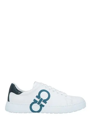 FERRAGAMO Low-top Calfskin Sneakers - White