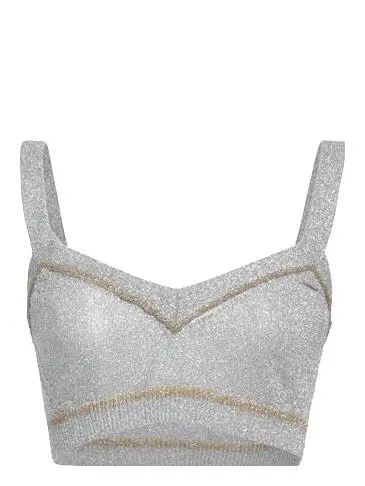 Rabanne Metallic Knit Crop Top - Silver