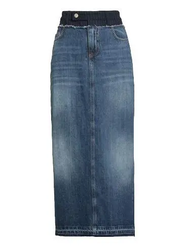 MANILA GRACE Denim Flared Skirt - Blue