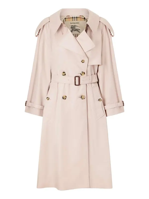 Burberry Fitzrovia Double-breasted Cotton-gabardine Trench Coat - Baby Pink