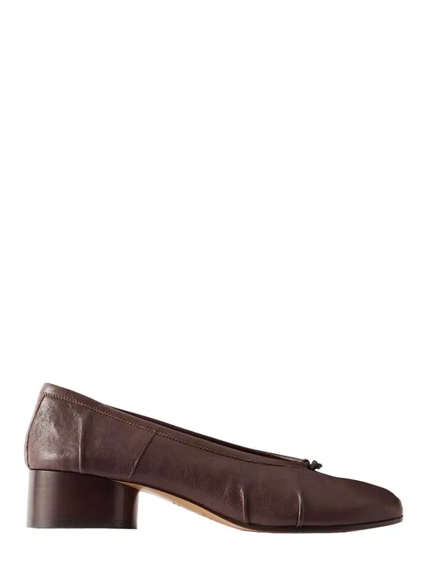 MAISON MARGIELA Tabi Leather Ballerina Pumps - Chocolate