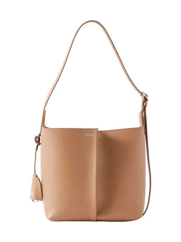 Loewe Bilbao Medium Pleated Leather Shoulder Bag - Tan