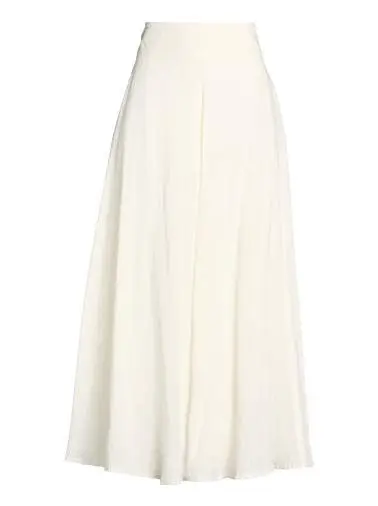 120% Lino Maxi Linen Flared Skirt - White